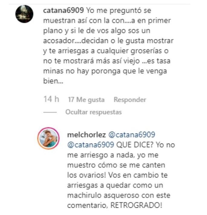 Melina Lezcano estalló de furia por un comentario sobre su vagina