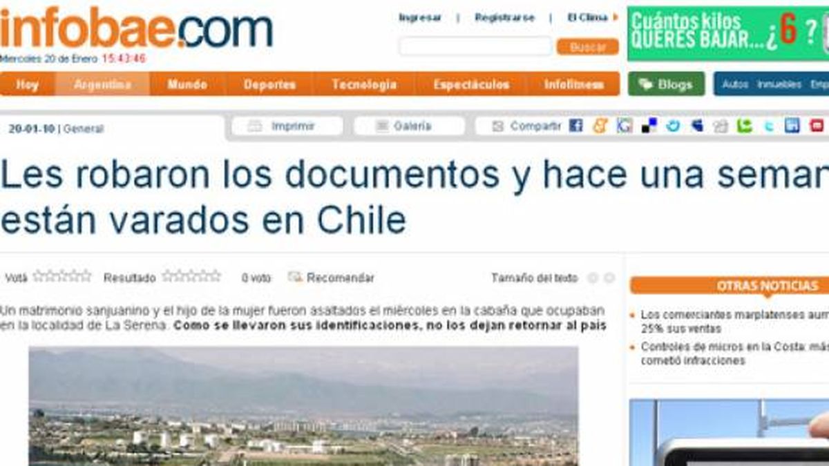 Esperan que regrese hoy la pareja varada en Chile