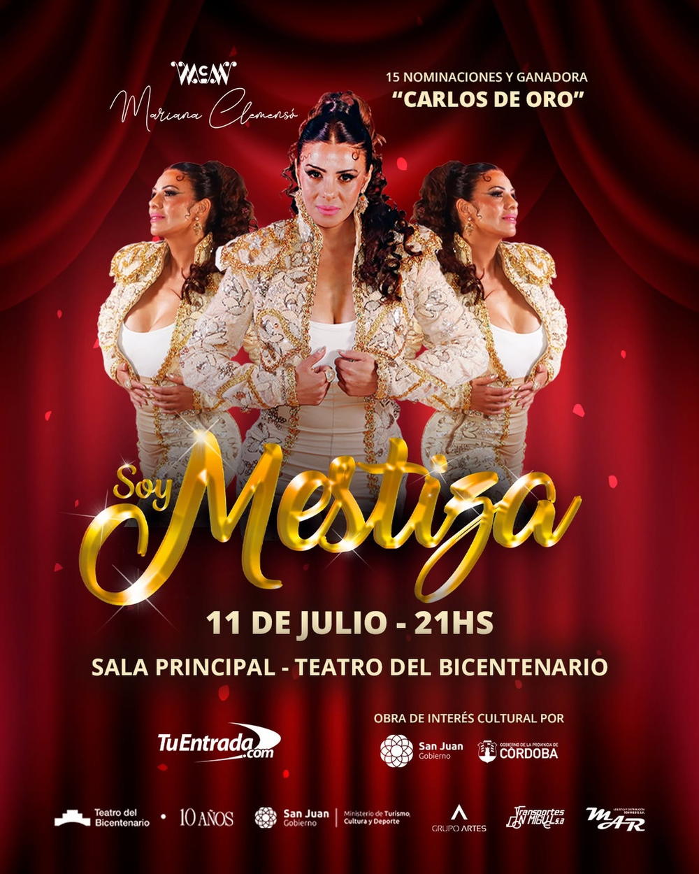 Mariana Clemensó traerá su Mestiza al Teatro del Bicentenario